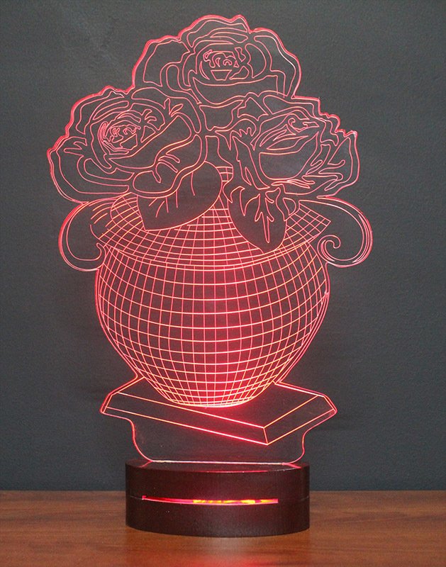 16 Renk 3d Led Lamba Model 17